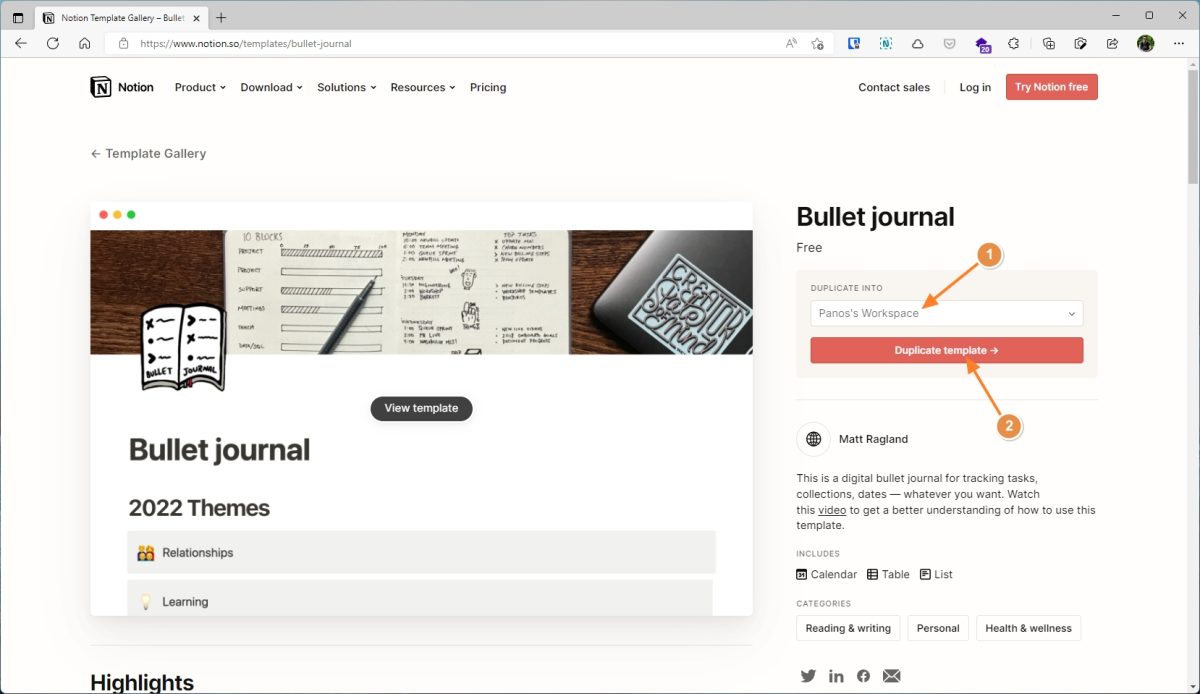 Πως να δημιουργήσεις ένα Bullet Journal στο Notion